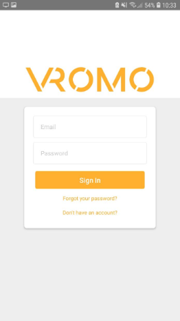 Signing Into the VROMO Phone App